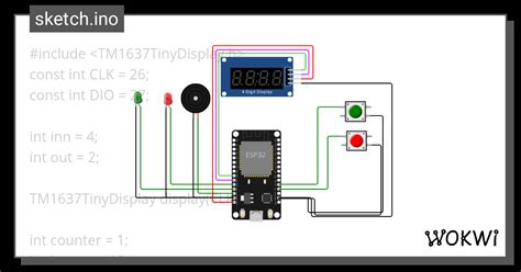 Latihan 6 Counter Up And Down Wokwi Esp32 Stm32 Arduino Simulator