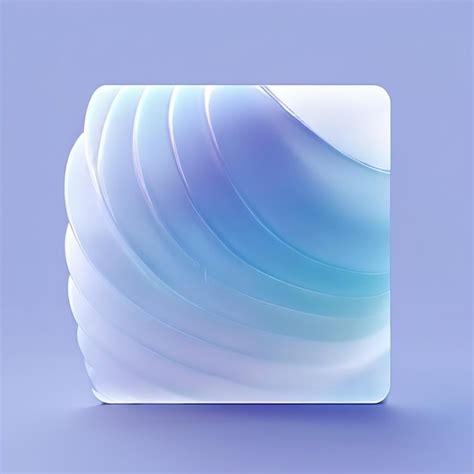 Premium Photo Glossy Stylized Glass Icon Of Wave