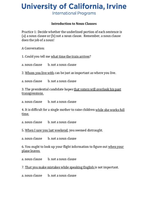 11 Intro To Noun Clauses Pdf Clause Subject Grammar 11 Intro To Noun Clauses Pdf Clause Subject Grammar