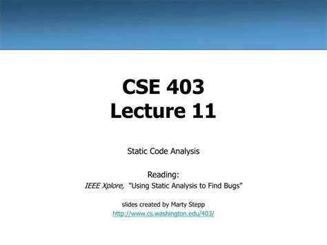Ppt Cse 403 Lecture 11 Powerpoint Presentation Free Download Id5551056