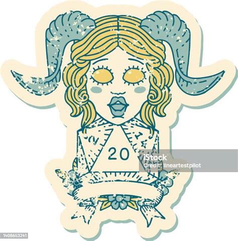 자연스러운 20 D20 롤 일러스트레이션으로 타이플링 굴리기에 대한 스톡 벡터 아트 및 기타 이미지 굴리기 명랑한 문신