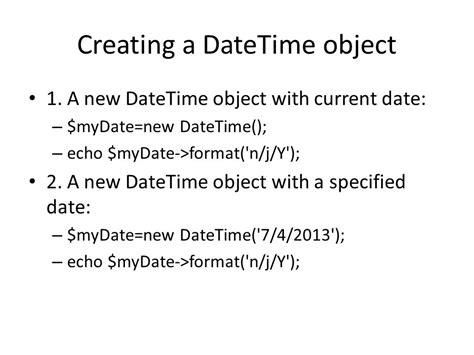 Working With Date And Time ISYS How PHP Processes Date And Time Traditional Way
