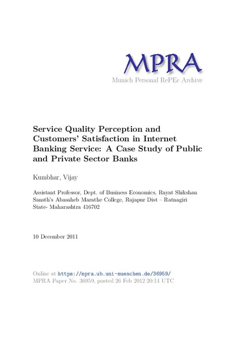 Pdf Service Quality Perception And Customers Satisfaction In