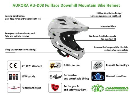 Downhill Full Face Bike Helmet With Detached Chin Guard Bike Helmet
