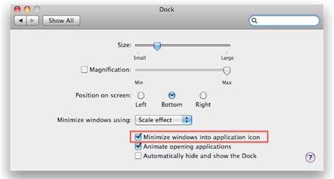 How To Make Applications Minimize Into Their Dock Icon In Mac OS X