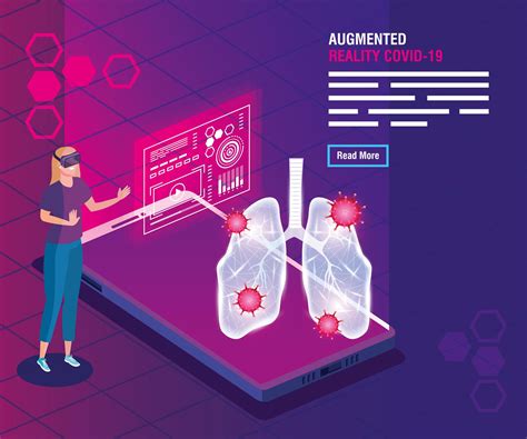 Woman With Glasses Virtual Reality And Smartphone Augmented Reality Coronavirus Covid