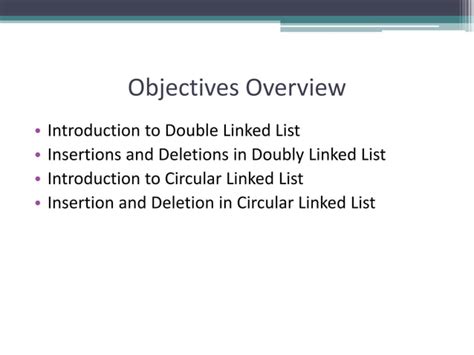 Doubly And Circular Linked Lists Pptx Programming Languages Computing