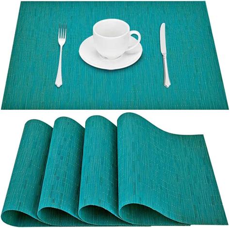 Giverare Placemats Set Of 4 Heat Resistant Woven Vinyl
