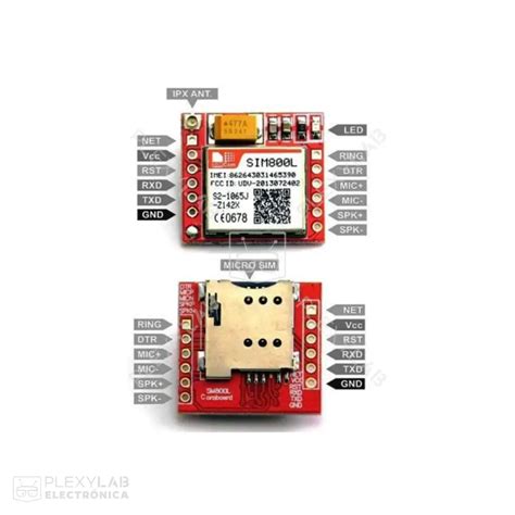 Mini Módulo Sim800l Gsm Gprs Con Antenas Compatible Con Arduino Plexylab