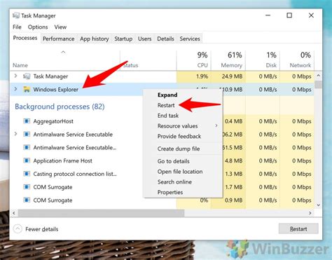 Windows How To Restart Windows Explorer To Fix A Frozen Taskbar