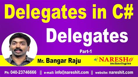 Delegates In C Delegates Part 1 Cnet Tutorial Mr Bangar Raju