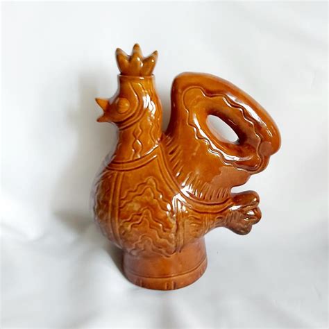 Кувшин майоліка кераміка вінтажна статуетка штоф півник майолика — ціна 1655 грн у каталозі