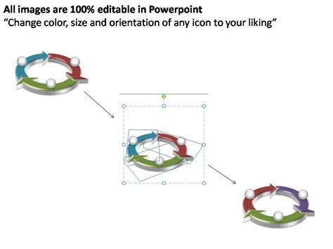 interconnected arrows pointing inwards in circle powerpoint templates