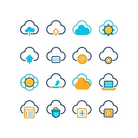 Premium Vector Cloud And Cloud Storage Icon Set Vector