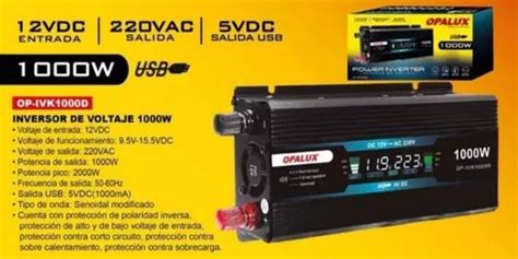 Inversor Opalux 12v 1000w Onda Modificada Con Pantalla Cuotas Sin Interés
