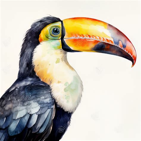 Toucan Bird Watercolor Art Print Keel Billed Toucan