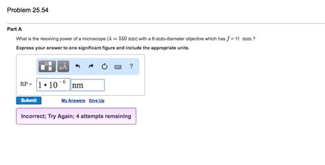 Solved What Is The Resolving Power Of A Microscope Lambda Chegg