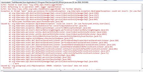 Java Hibernate Cannot Create Table In Postgresql Stack Overflow