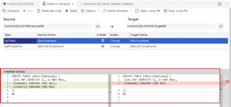 SQL Server Schema Compare Extension In Azure Data Studio