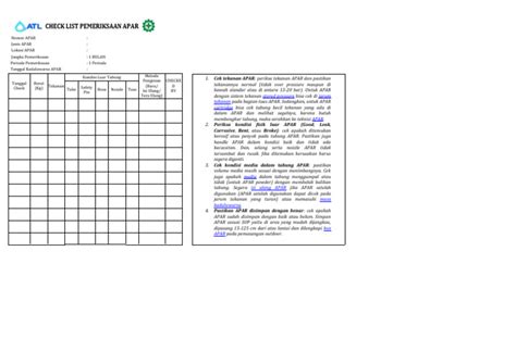 Checklist Apar Pdf
