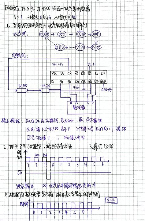 桂电 数电实验 期末考试 试卷 解析（74ls192 74ls153 74ls139 74ls00 74ls20） 桂电数电