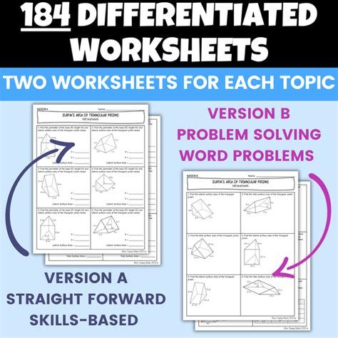 8th Grade Math Notes And Worksheets Bundle Entire Year Casias Math
