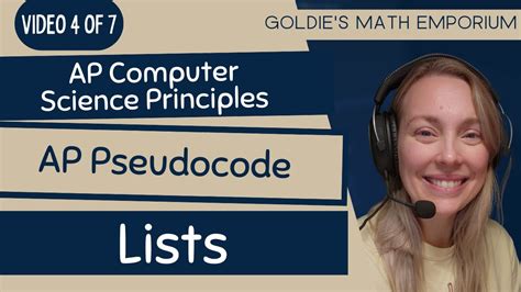 Ap Csp Pseudocode All About Lists 4 Of 7 Youtube