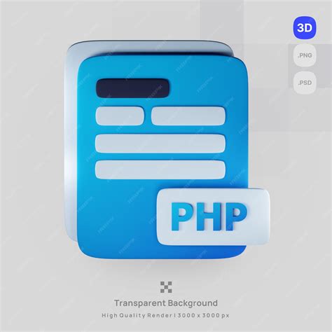 premium psd psd 3d icon document computer php file extension with