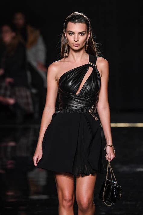 Emily Ratajkowski Walks The Runway At The Versace Pre Fall 2019