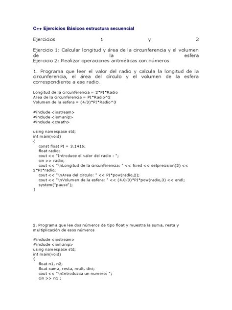 Ejercicios En C Pdf