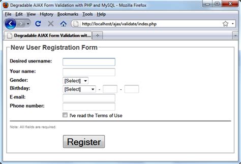 AJAX Form Validation Part 1