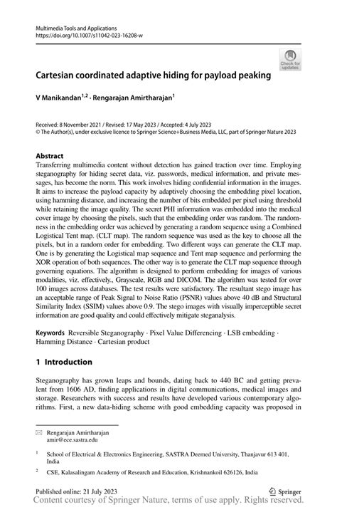 Cartesian Coordinated Adaptive Hiding For Payload Peaking