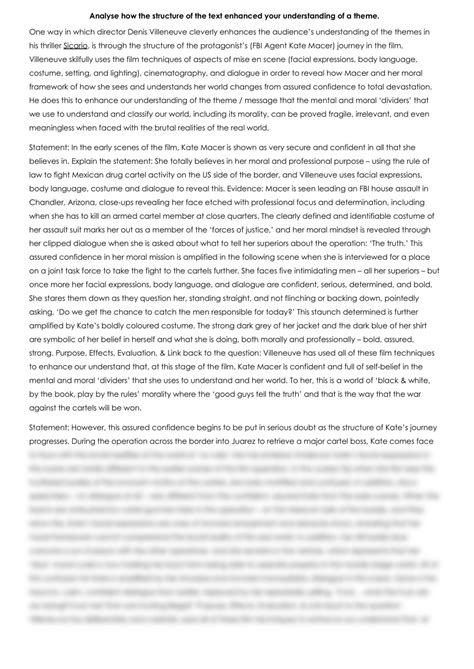 Analyse How The Structure Of The Text Enhanced Your Understanding Of A