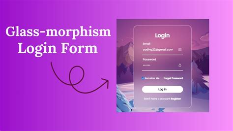 How To Make Glass Morphism Login Form Created Login Form Using Html And Css 🎯 Youtube