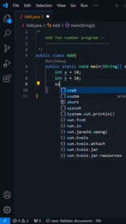 Add Two Number Program In Java Shortvideo Coding With Anshgupta Youtube