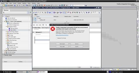 Totally Integrated Automation Portal Has Encountered A Problem And