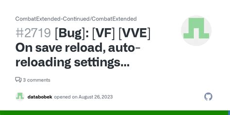 Bug Vf Vve On Save Reload Auto Reloading Settings Default To 25