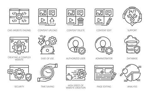 Settings Line Icons Include Royalty Free Vector Image