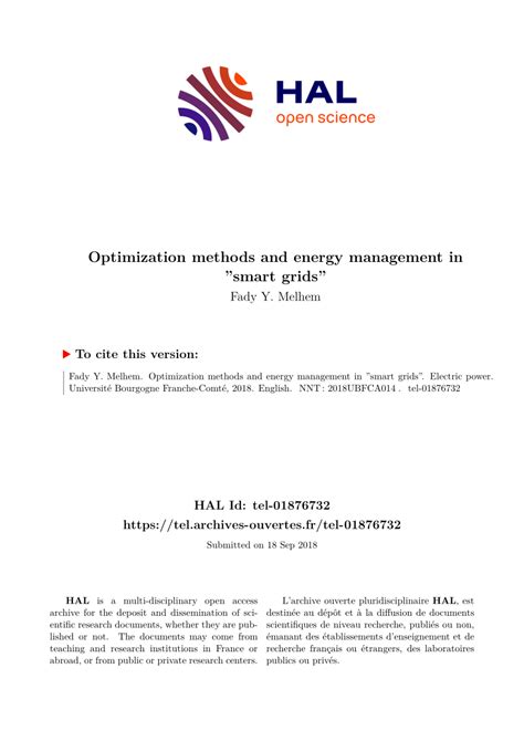 PDF Optimization Methods And Energy Management In Smart Grids