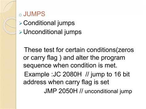 Microprocessor Ppt Branching And Logical Instructions Pptx
