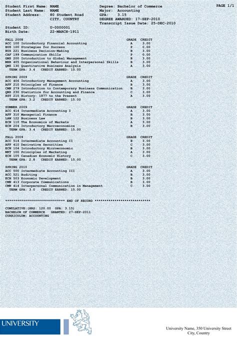 Fake College Transcript 1 Diploma Outlet