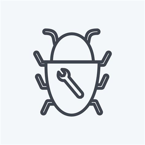 Bug Fixing Icon In Trendy Line Style Isolated On Soft Blue Background 5569161 Vector Art At Vecteezy