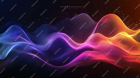 Abstract Colorful Digital Waveform Pattern On Dark Background Premium Ai Generated Image