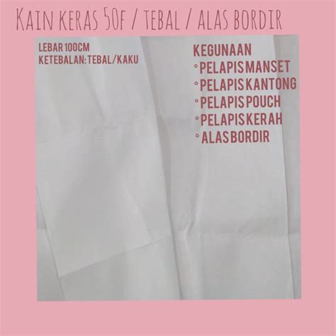 Jual Berbagai Macam Kain Keras Kain Keras Vislin Tipis Kain Keras 25f Sedang Kain Keras