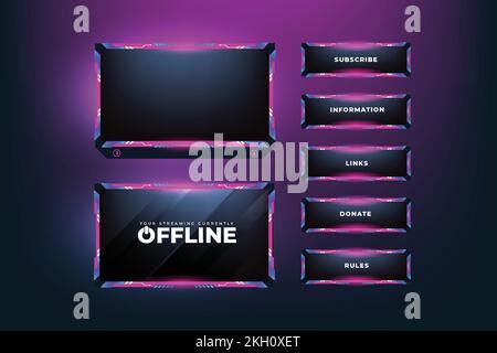 Girly Screen Overlay Vector With Pink And Dark Colors Gaming Screen Panel Design With Abstract