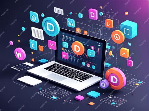 3d Web Development And Application Design Process Uiux And Web Design Concept Abstract Icons