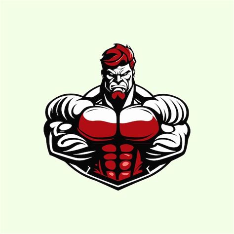 근육 로고 스케치 손으로 그린을 보여주는 근육 질의 남자 프리미엄 벡터