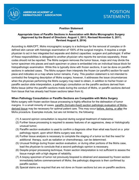 Appropriate Uses Of Paraffin Sections In Association With Mohs Docslib