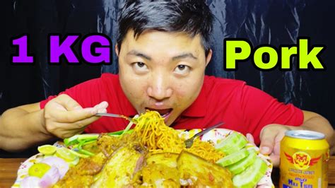 1 Kg Pork Belly And 3 Pack Current Noodles Mukbang Asmr Mukbang Youtube
