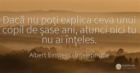 Dacă Nu Poţi Explica Ceva Unui Copil De şase Ani Atunci Citat De